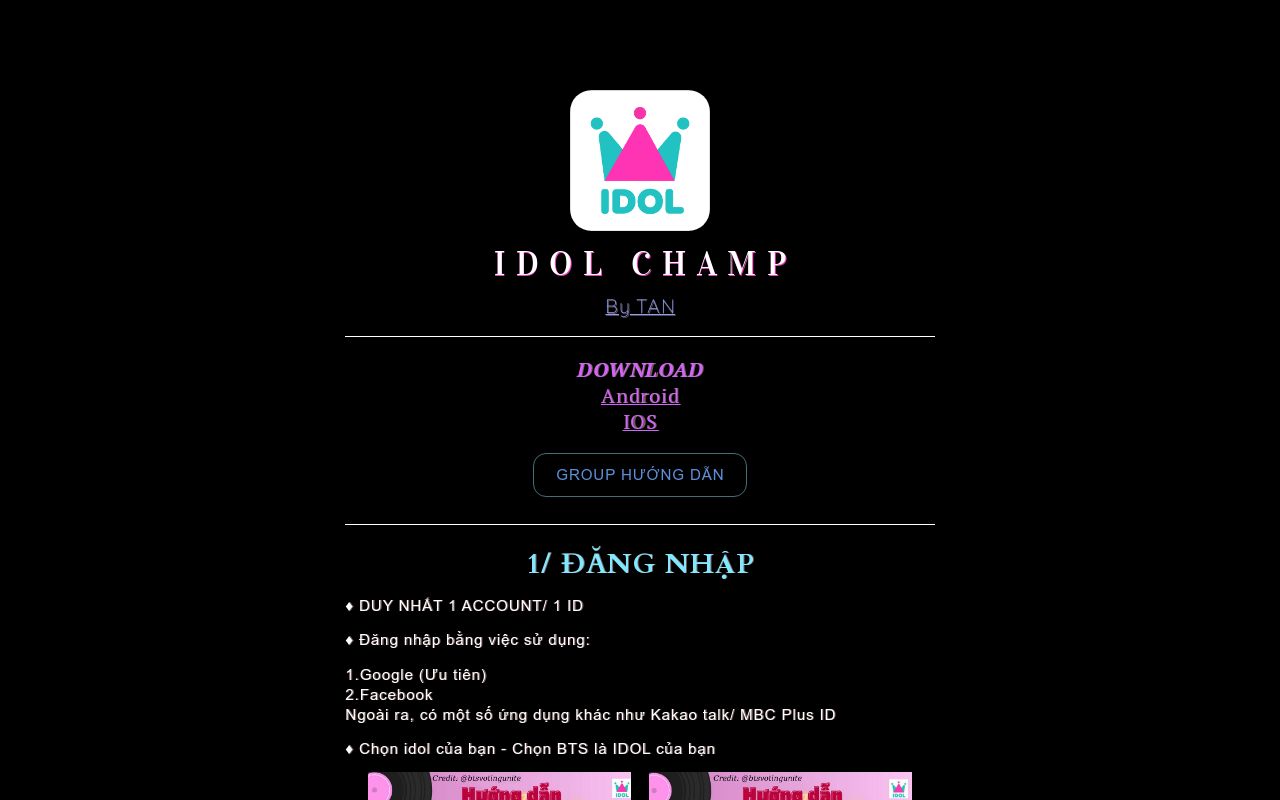 Hướng dẫn Idol Champ